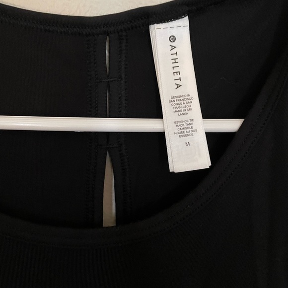 Athleta | Tops | Athlete Black Tank Top With Split Open Back | Poshmark